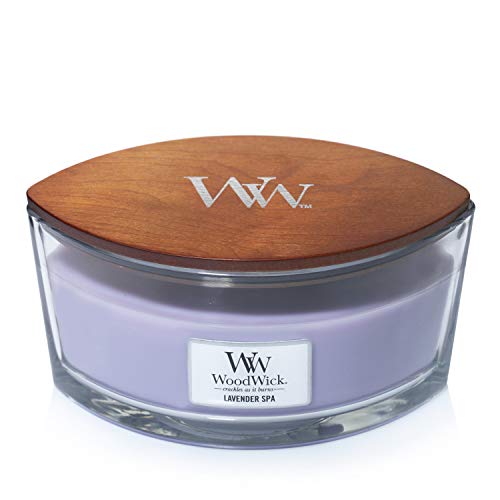 Woodwick Ellipse Scented Candle, Vanilla & Sea Salt, 16oz | Up to 50 Hours Burn Time & Ellipse Scented Candle, Lavender Spa, 16oz | Up to 50 Hours Burn Time