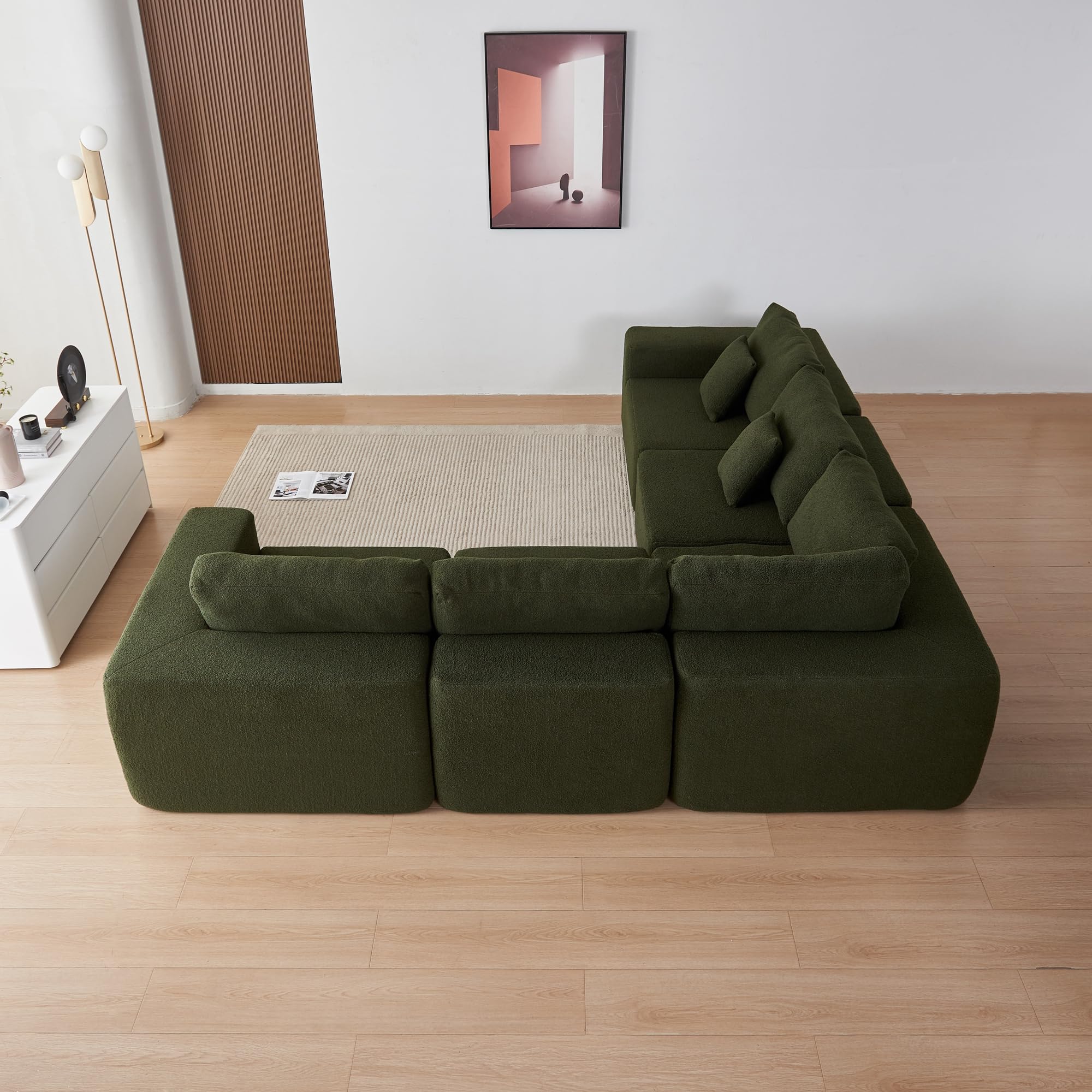 VASOENY 108.3 X 108.3'' Modular L Shaped Sectional Sofa, Oversized L Shaped Couch, Upholstered Foam-Filled Modern 5 Seat Corner Sofa with 4 Pillow for Living Room, Office, Apartment