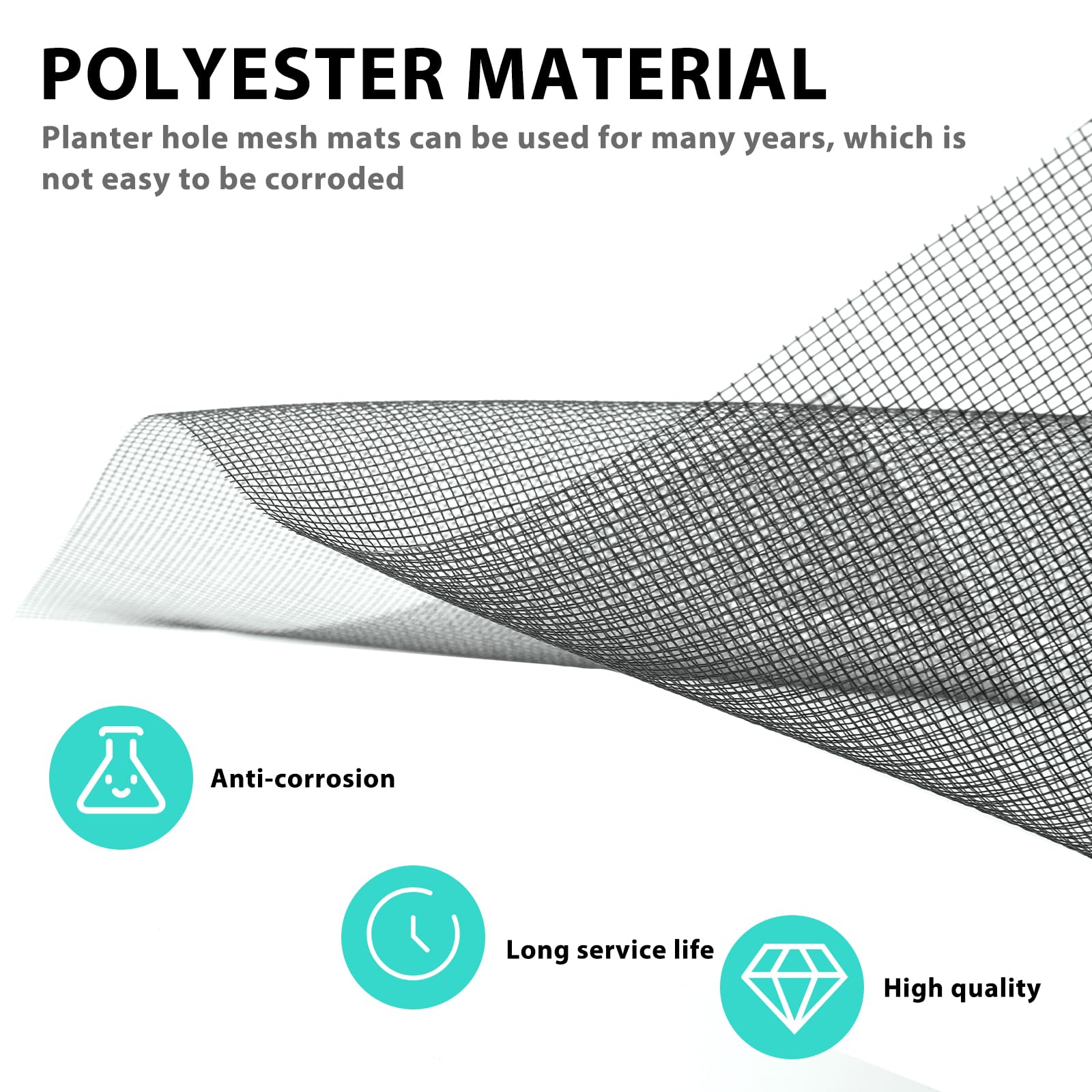 Flower Pot Hole Mesh Pad 5PCS 11.8 X 7.8 Inch Plastic Mesh Screen DIY Drainage Netting Pot Bottom Grid Mat Plant Drainage Screen Mesh Bonsai Mesh Keep Soil from Flowing Away