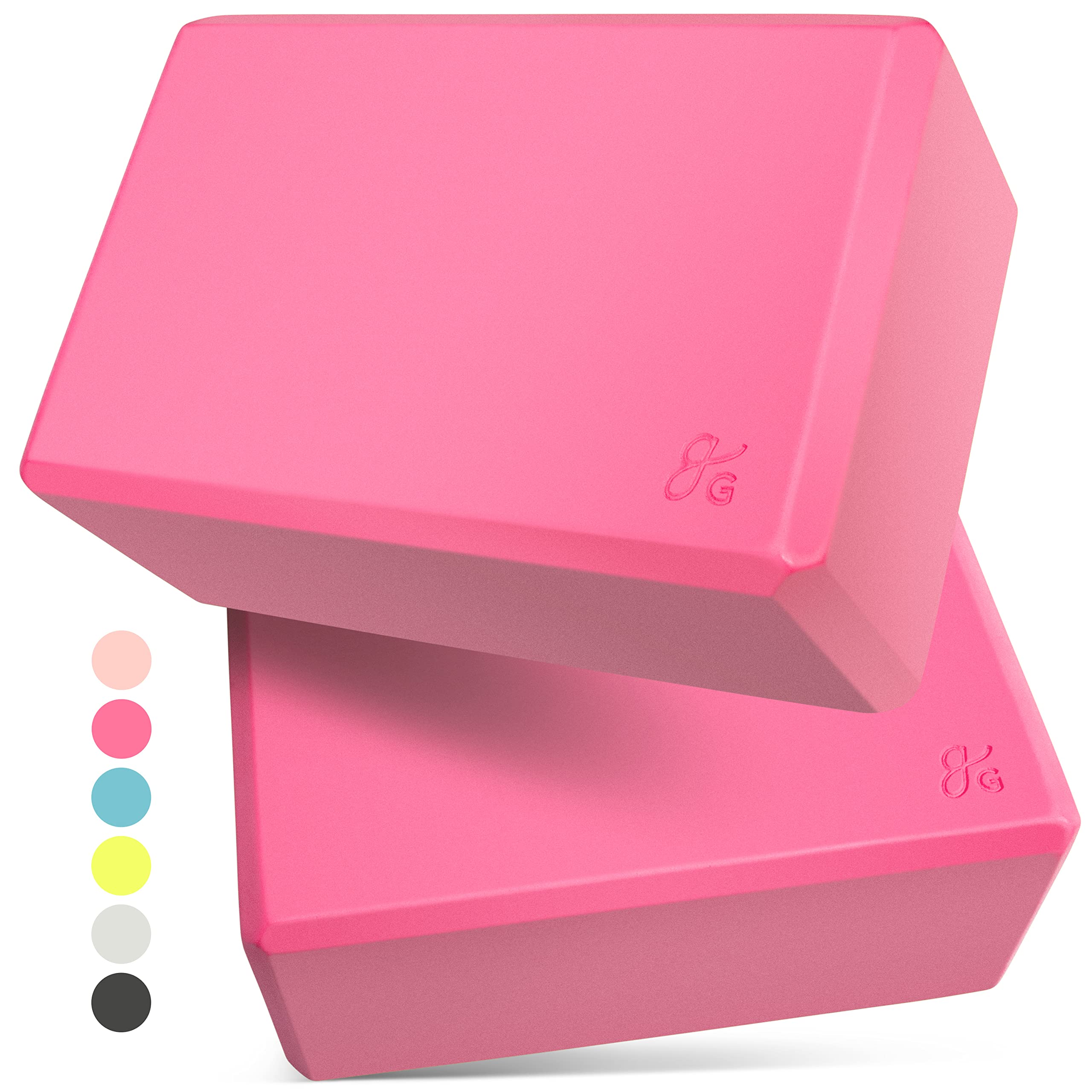 Greater Goods Premium Yoga Blocks for Yoga, Pilates, or Meditation, Watermelon Pink, (Pack of 2)