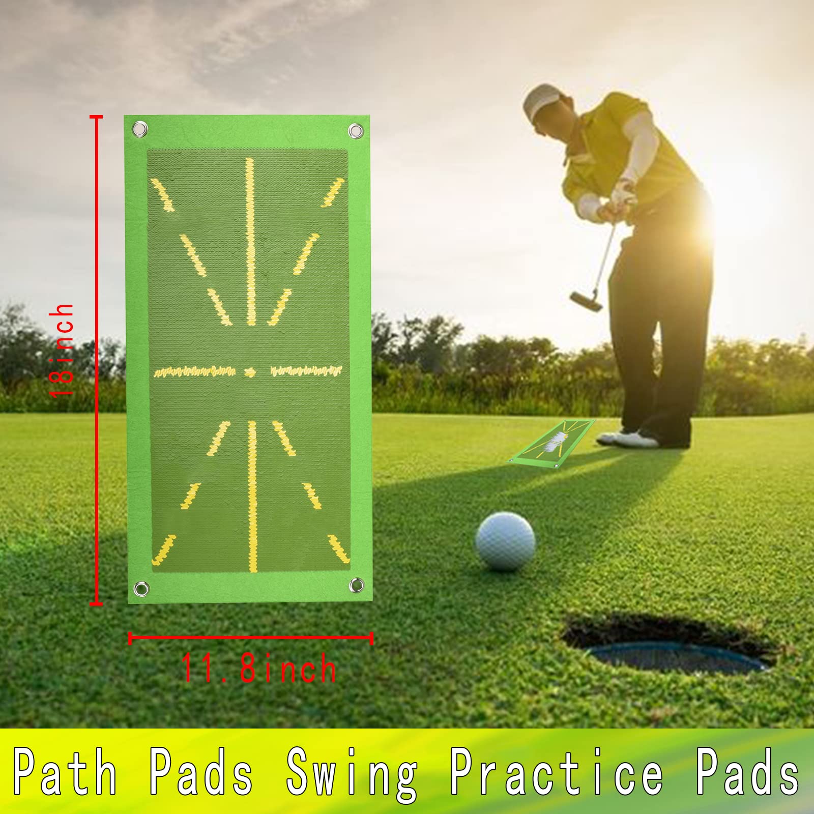 Golf Training Mat for Swing Detection Batting, Golf Hitting Mat That Analysis Swing Path and Correct Hitting Posture, Path Feedback Golf Mat, Golf Practice Mat for Indoor and Outdoor