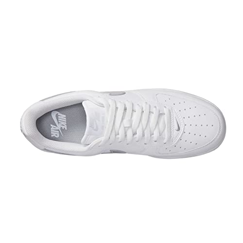 Nike Men's Air Force 1 Low Shoes, White Metallic Silver, 9.5