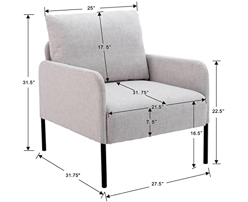 Kmax Fabric Single Sofa Couch Modern Accent Chair for Living Room Small Space, Apartment, Bedroom, Dorm, Office - Beige