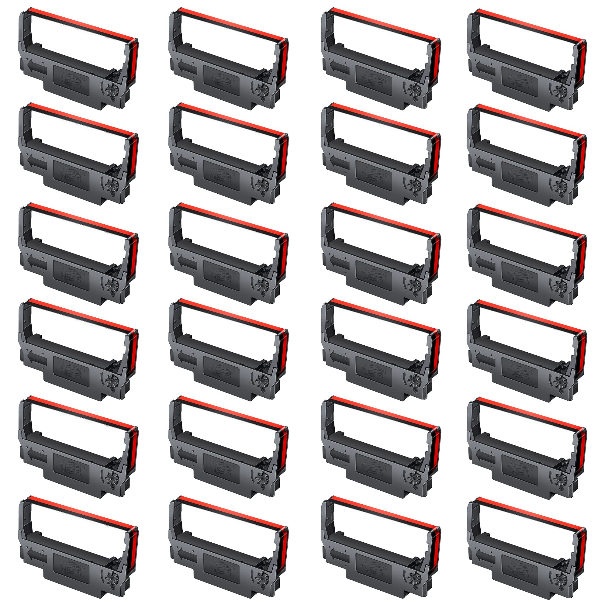 HALLOLUX 24 Pack ERC-30, ERC 30 34 38 B/R Compatible Ink Ribbon Replacement Used with ERC30 ERC34 ERC38 NK506 Printer (Black and Red)