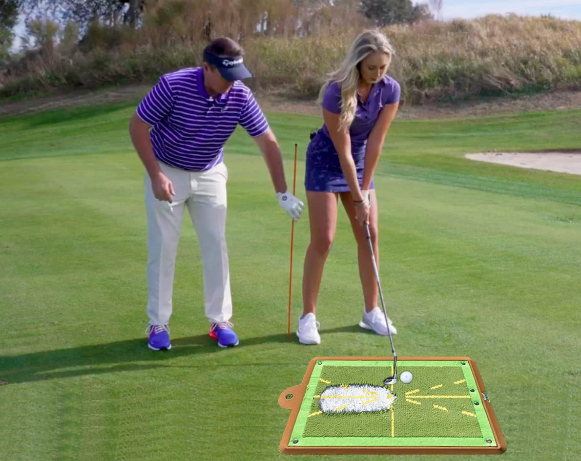 Golf Training Mat for Swing Batting Feedback | Golf Swing Mat Kit, Premium Golf Impact Mat,Indoor/Outdoor Golf Practice Hitting Aid