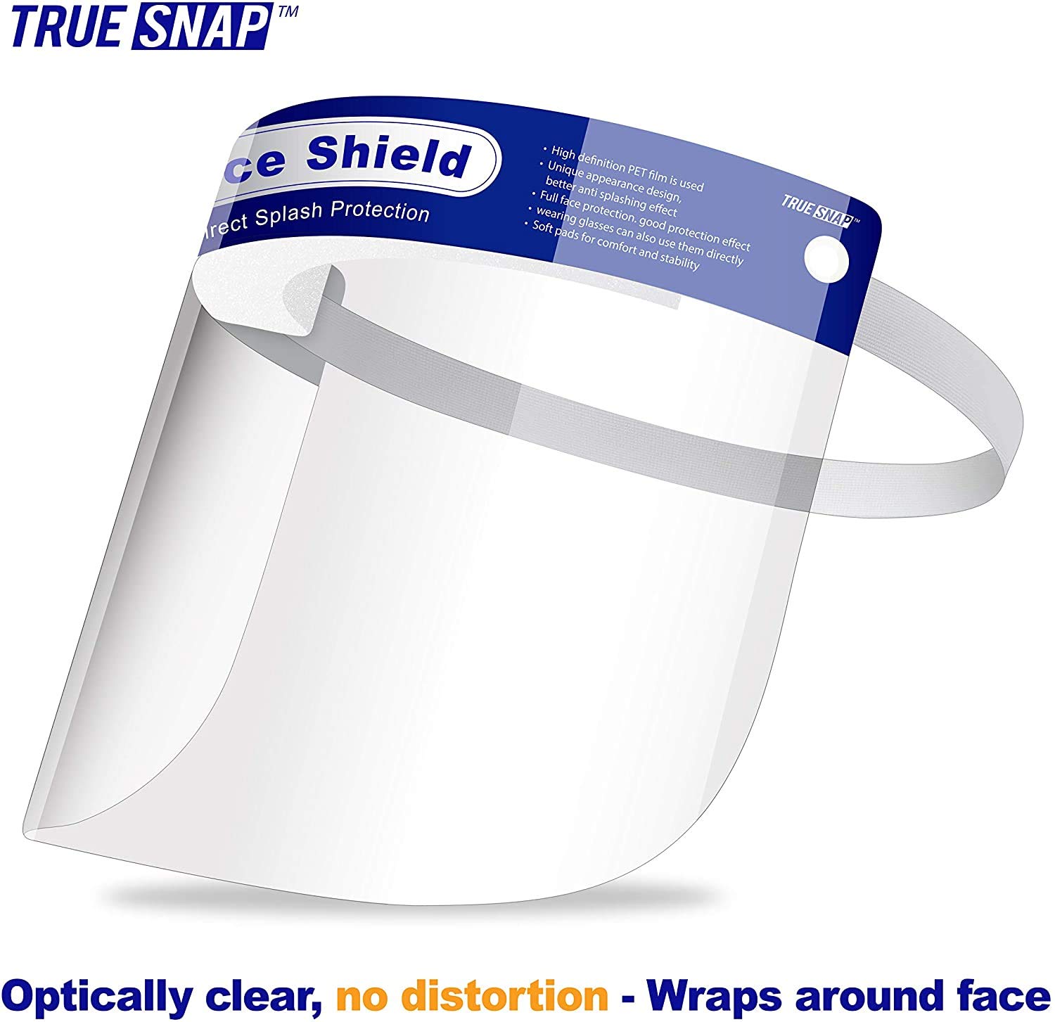 Face Shield 10-Pack, Reusable Transparent Anti-Fog Visor Full Face Safety Cover with Comfort Foam, Adjustable Band to Fit All Sizes, 10-Pack