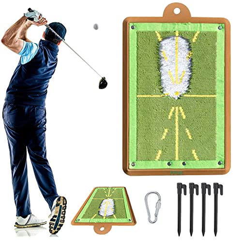 Golf Training Mat for Swing Detection Batting, Premium Golf Impact Mat, Analysis Swing Path and Correct Hitting Posture Golf Practice Mat, Golf Training aids for Indoor/Outdoor