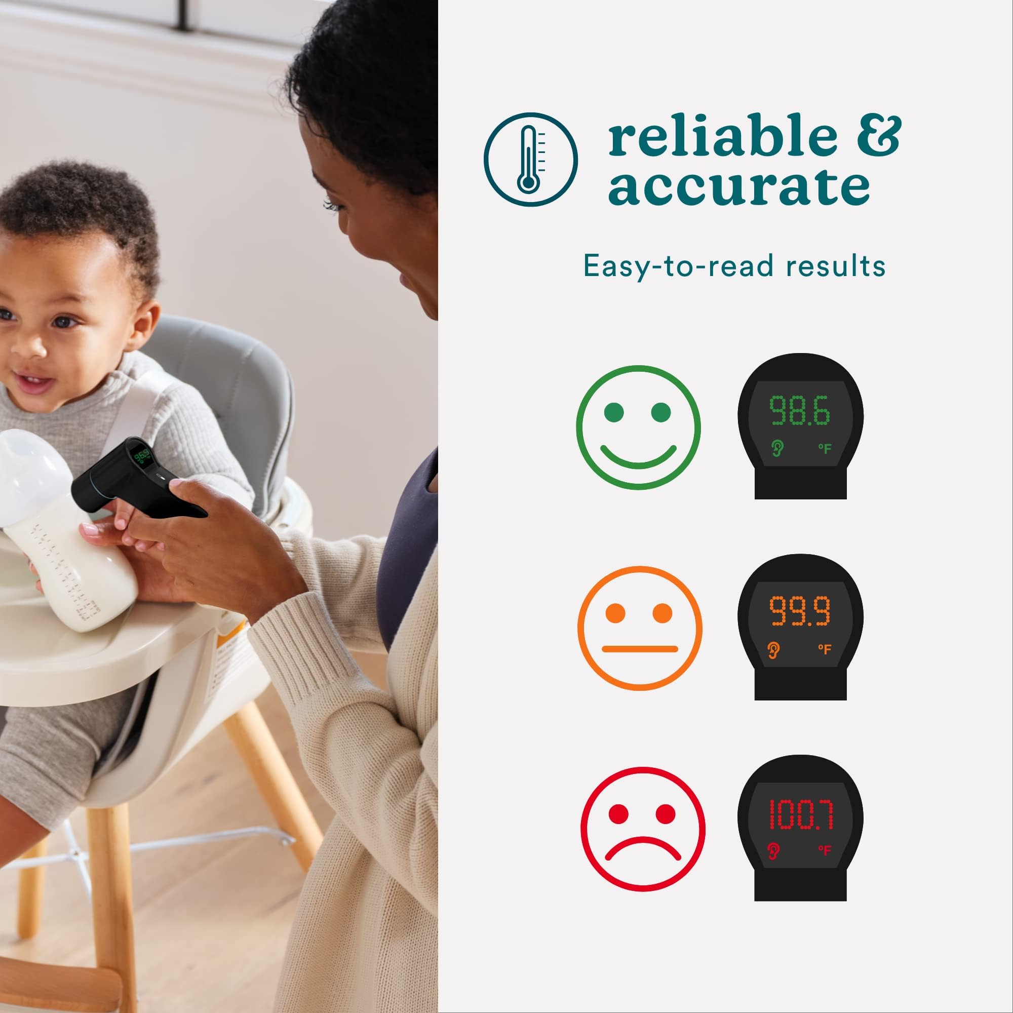Homedics Dual-Use Ear and Forehead Thermometer, in-Ear and No-Touch Infrared Technology, Instant Results in 1 Second, Color-Coded Readings, Reliable and Accurate, Body and Object Temperature