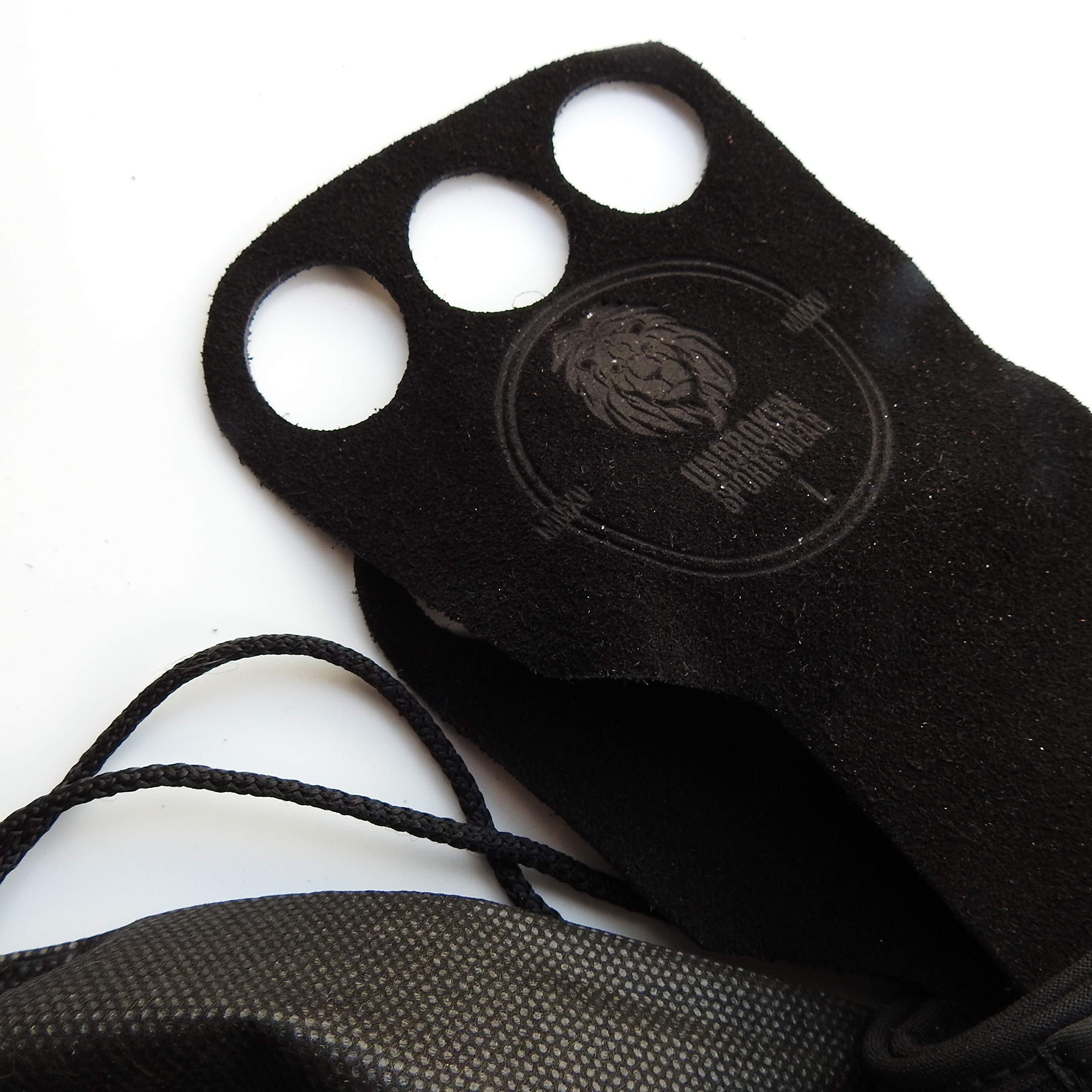 Gymnastics Grips - Hand Wrist Lift Gloves perfect for WOD, pullups, Weight Lifting, Chin ups, Training, Exercise Protects Palms! Black Suede Leather + Neoprene Wrist support (black, medium)