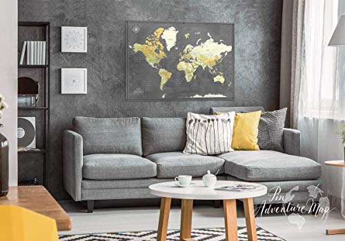 World Map Poster with Pins for Travel Tracking | Push Pin Travel Map Poster for travel tracking (32 x 24)