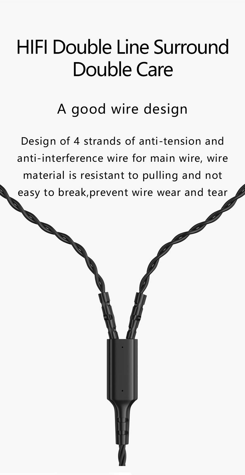 H HIFIHEAR BLON BL03 in Ear Earphone,10mm Carbon Diaphragm Dynamic Drive in Ear Earphone, Metal Shell Bass HiFi DJ in Ear Monito with 2pin Detachable Cable