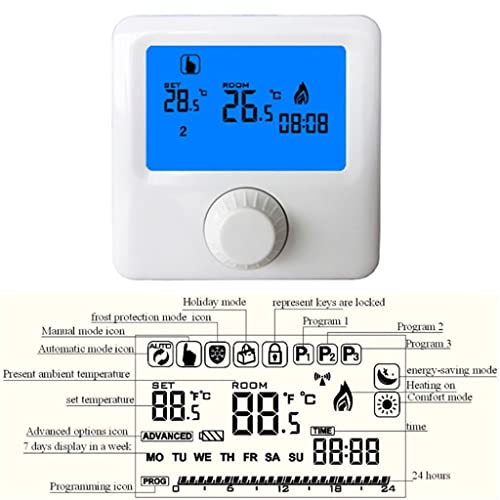 LNYHLXS LCD Display Wall-Hung Gas Boiler Thermostat Room Heating Digital Temperature Controller