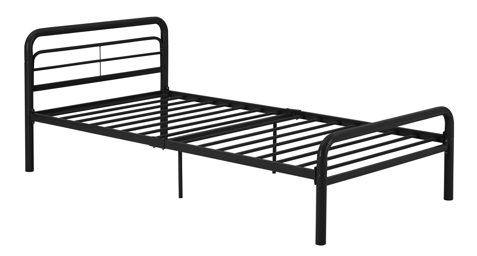 DHP Metal Bed with Round Tubing, Modern and Simple Design, Twin, Black