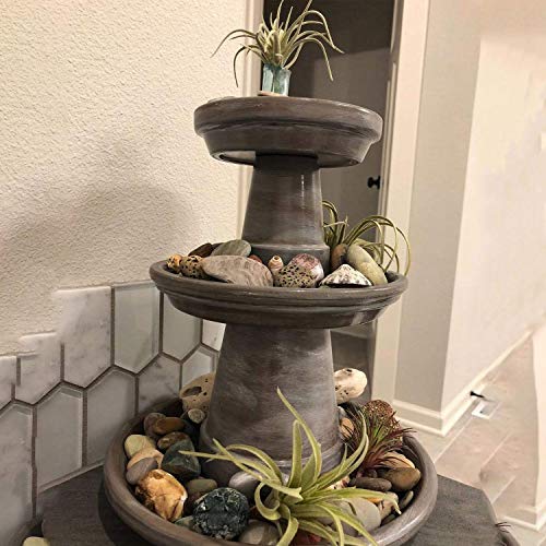 Facibom 4Pack Artificial Pineapple Grass Air Plants Fake Flowers Faux Flocking Tillandsia Bromeliads Home Garden Decor