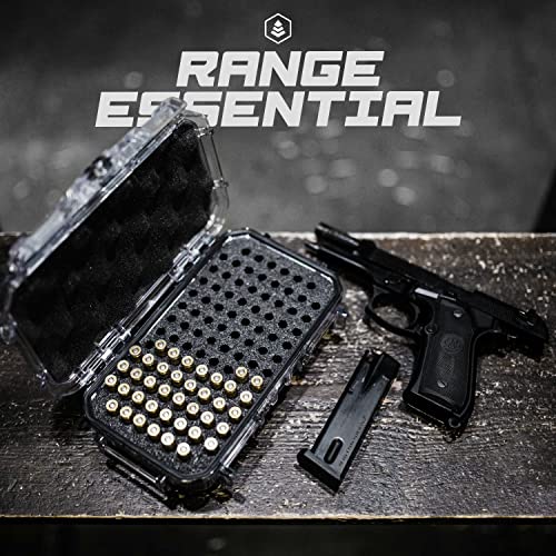 Evergreen 100 Pistol Round Bullet Locking Storage Case - Travel Safe/Mil Spec/Waterproof/USA Made - for .380 ACP, 9mm.40 S&W.45 ACP, 10mm, 5.7 FN.38 SPL.357 MAG (56 Black)