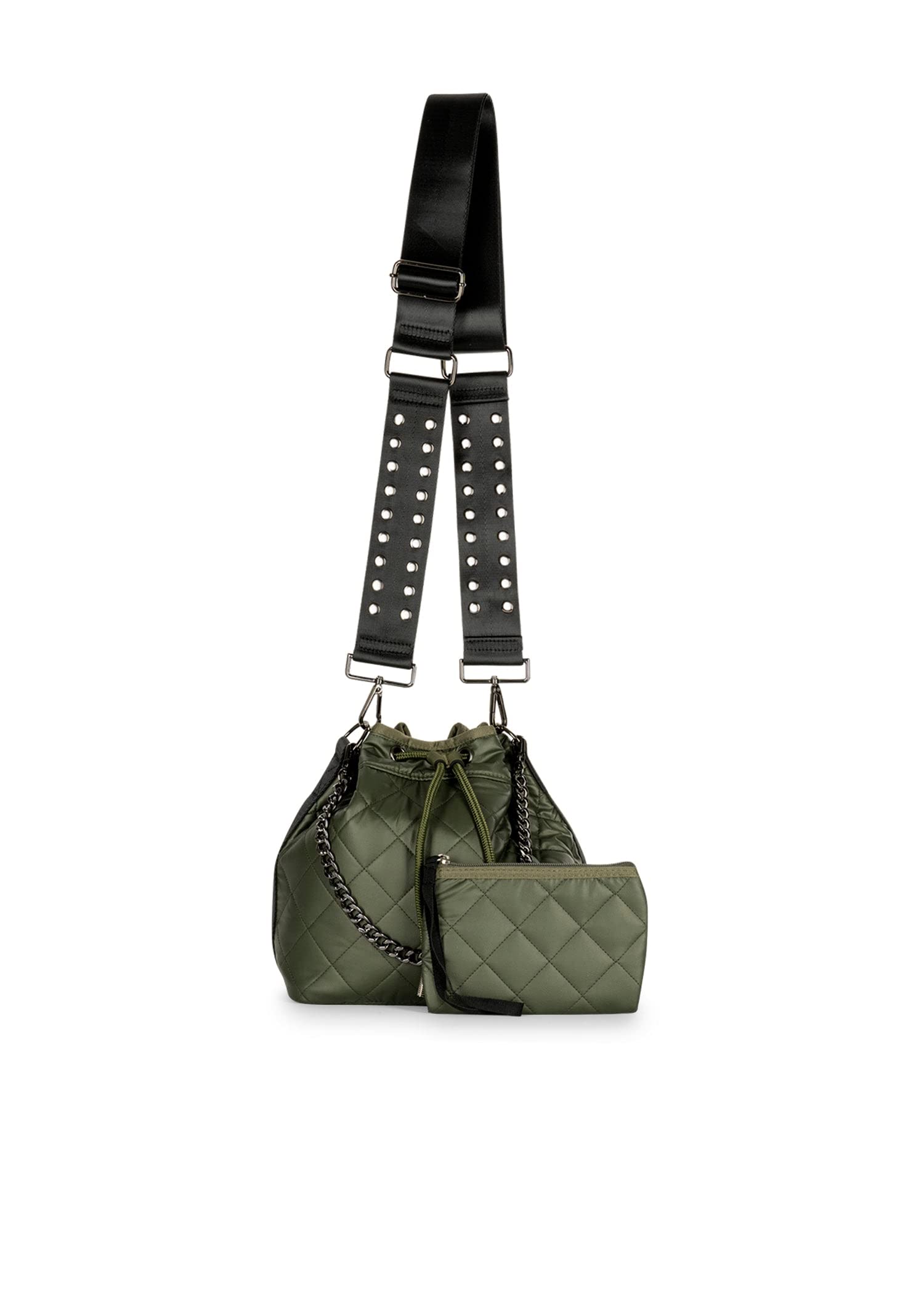 Haute Shore - Lindsey Avenue Puffer Bucket Bag, Army Green