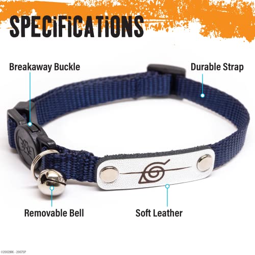 Naruto Cat Collars for Girl Cats, Boy Cats & Small Kitten Collar with Bell | Officially Licensed Naruto Shippuden Hidden Leaf Village Headband Breakaway Cat Collars for Naruto Gifts (Black, Rogue)