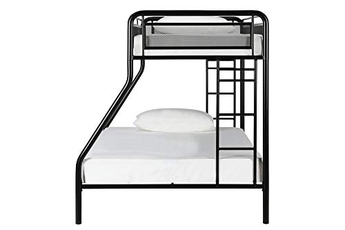 DHP Rockstar Metal Bunk Bed for Kids, Full, Black