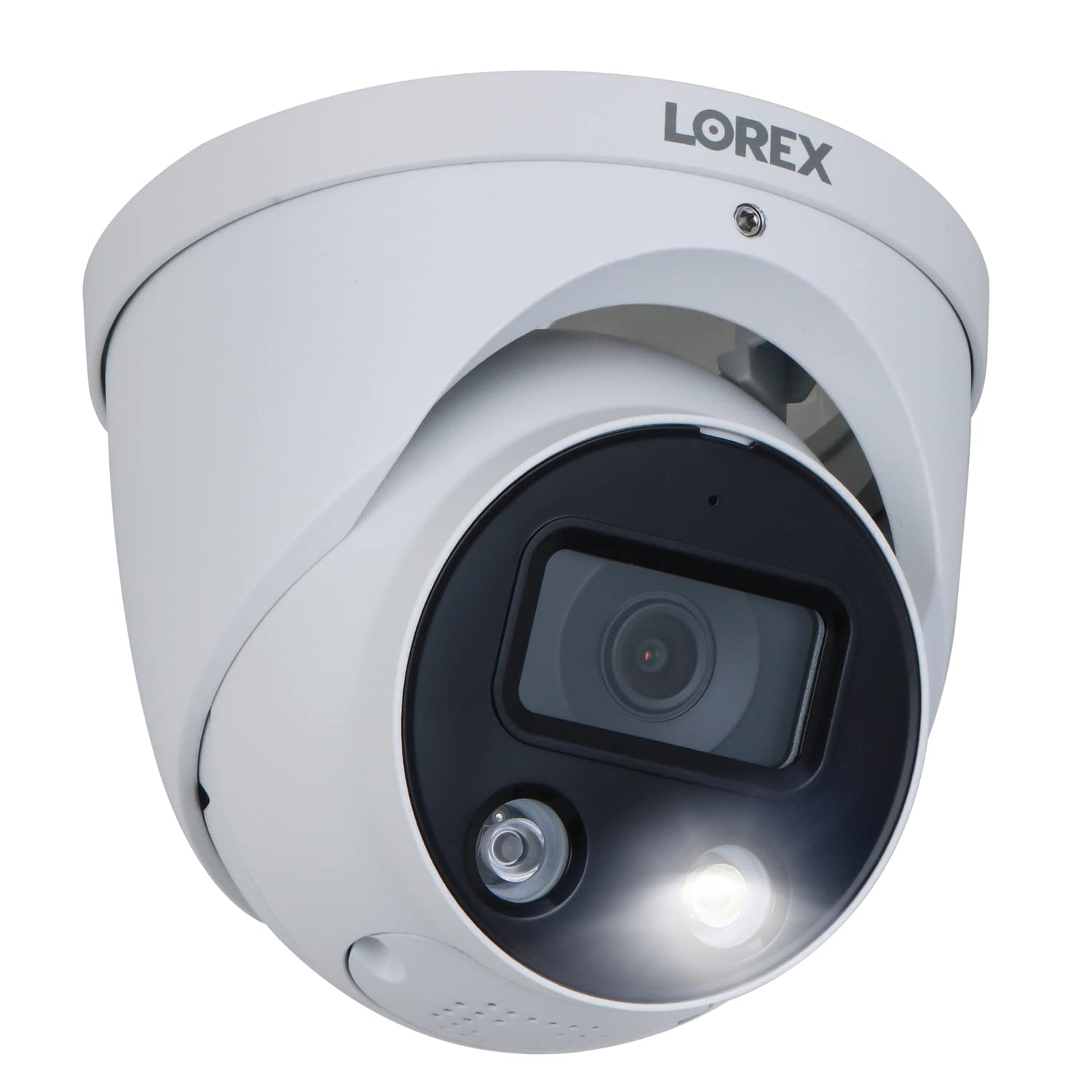 Lorex E893DD-E Indoor/Outdoor 4K Ultra HD Smart Deterrence IP Dome Camera with Smart Motion Detection Plus, 150ft Night Vision, CNV, 2.8mm, F2.0, IP67, Audio, White, Camera Only (M.Refurbished)