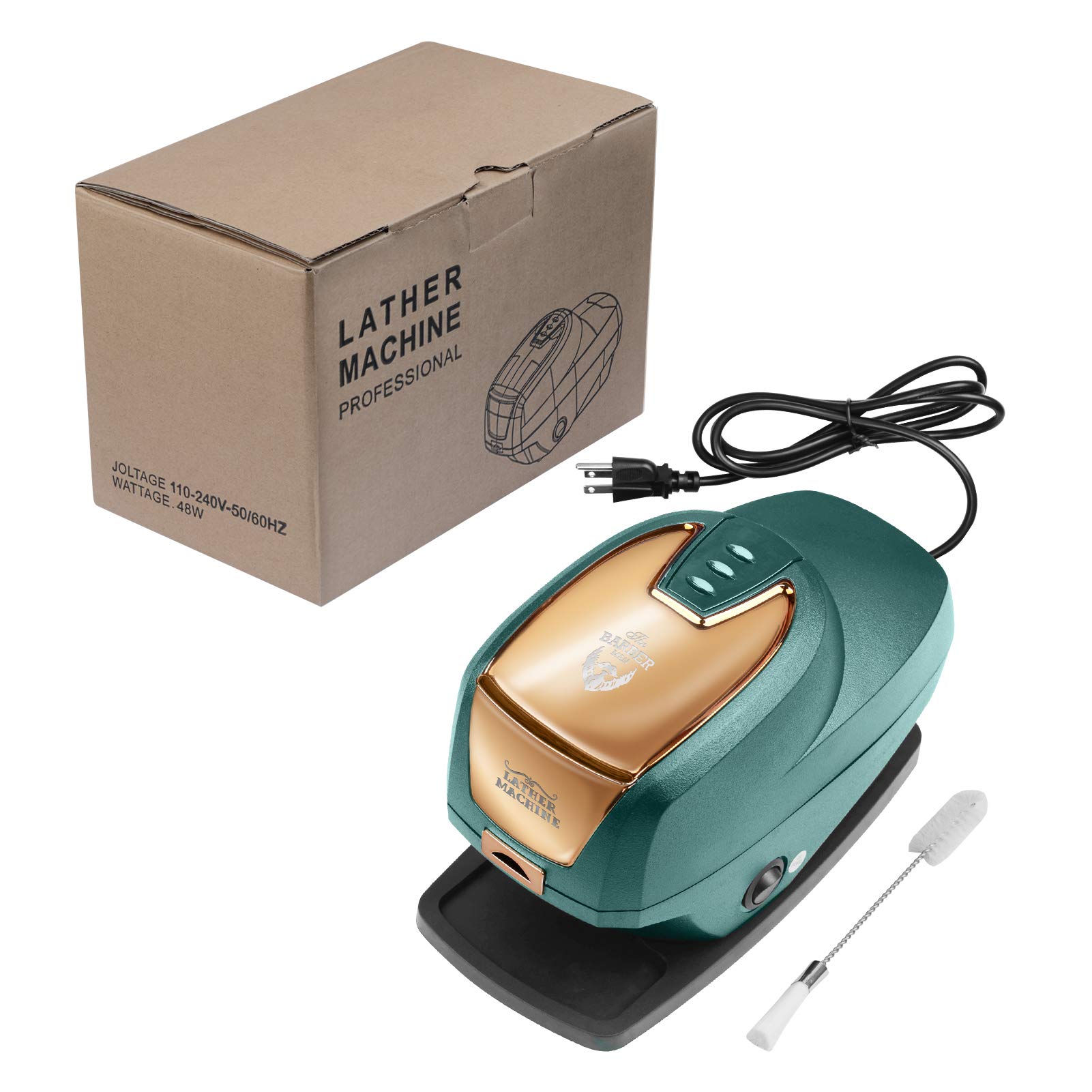 Hot Lather Machine Lather Machine Barber Latherizer Machine for Shaving Professional Lather Maker Shaving Cream Warmer Hot Lather Machine Gifts for Men Husband Dad Barber (Green Lather Machine)