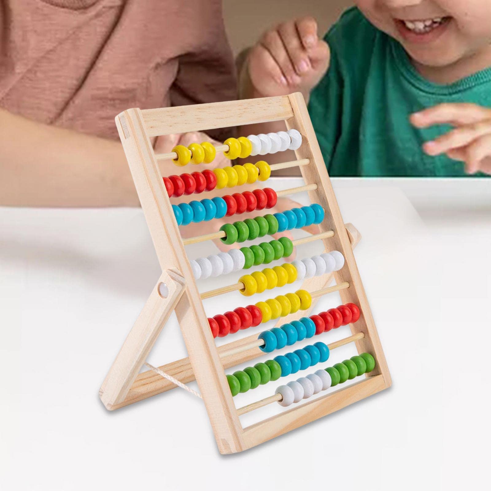 Gazechimp Wooden Abacus Educational Counting Frames Toy,Kids Learning Math with 100 Colorful Beads,10 Rows Abacus for Children Toddlers Girls Boys