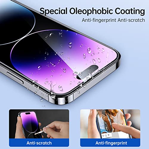 Syncwire 3-Pack Screen Protector for iPhone 14 Pro Max 6.7 inch, Double Shatterproof Tempered Glass [Easy Installation Frame] [9H Hardness] [99.99% HD Clear] [Case Friendly] [Bubble Free]