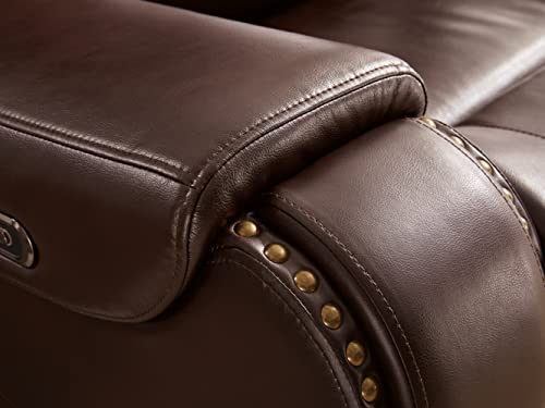 Signature Design by Ashley Latimer Power Reclining Sofa with Adjustable Headrest, Brown