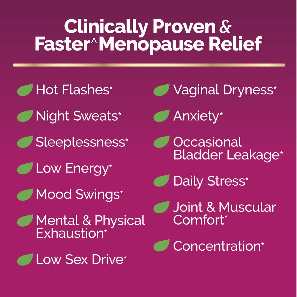 Estroven Complete Multi-Symptom Menopause Supplement for Women, 28 Ct., Clinically Proven Ingredient Provide Menopause Relief & Night Sweats & Hot Flash Relief, Drug-Free & Non-GMO