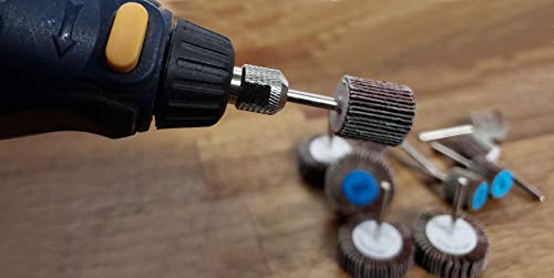 LINE10 Tools Mini Flap Sanding Wheel Rotary Tool Accessories Kit, 1/8-inch Shank, Pack of 20