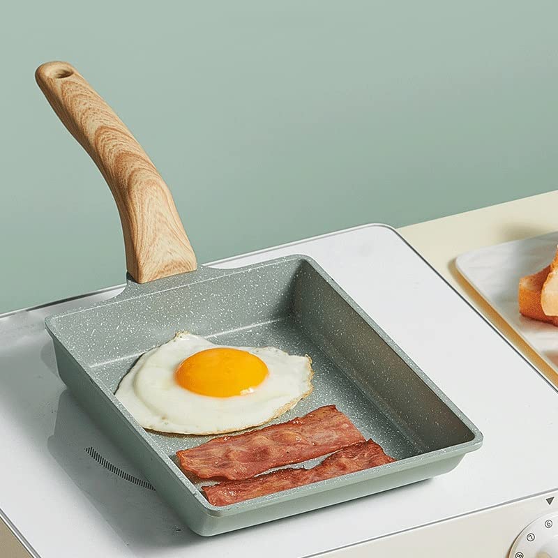 DHTDVD Square Mini Non-Stick Frying Pan Thick Egg Burn Maifan Stone Small Frying Pan Fried Egg
