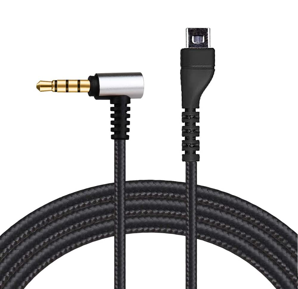 LecLooc Replacement for Arctis Headset Cord, Replacement Audio Cord Compatible with Arctis 3, Arctis 5, Arctis 7, Arctis Pro Wireless, Arctis Pro Gaming Headset 6.5 Feet Nylon Braided (Black)