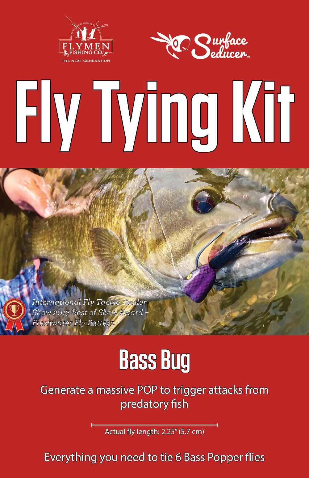 Flymen Fishing Company Surface Seducer Bass Bug Popper Fly Tying Kit