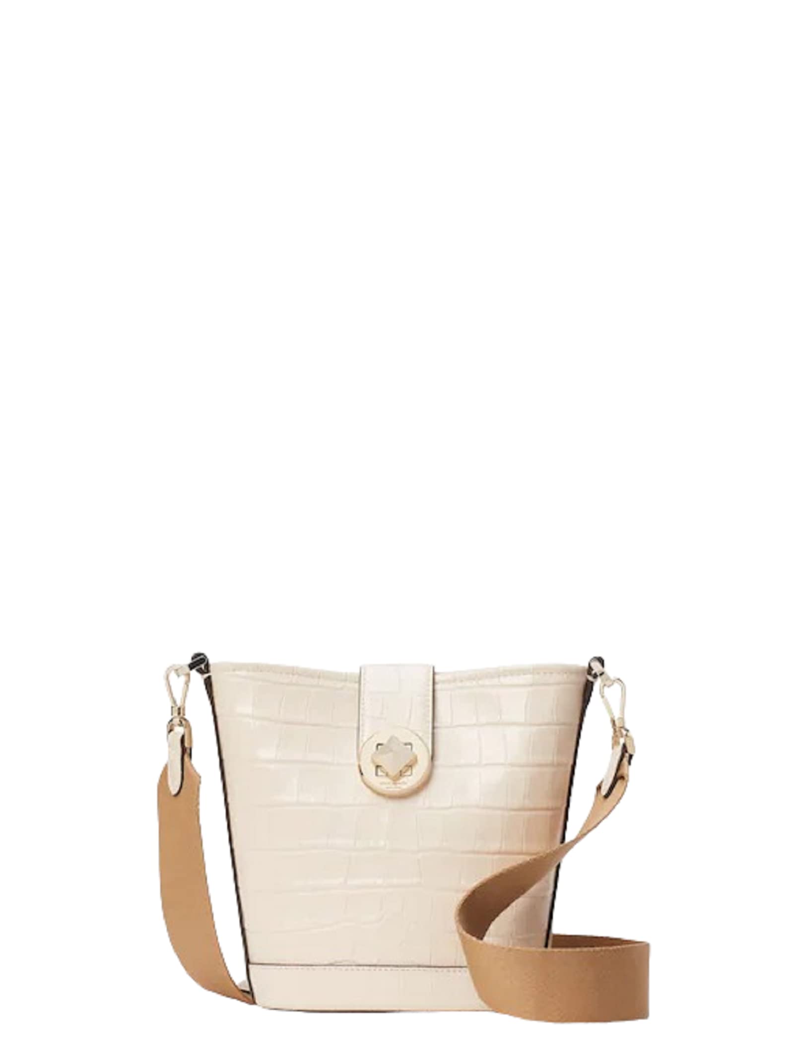 Kate Spade New York Audrey Mini Bucket Bag Crossbody (Bare Beige Croc)
