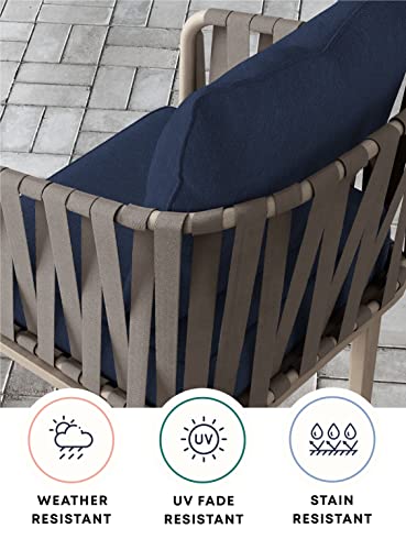 Honeycomb Outdoor Stripe Poolside Deep Seating Patio Cushion Set: Resilient Foam Filling, Weather Resistant and Stylish Set, Seat: 24" W x 23" D x 6.5” T; Back: 27" W x 24” L