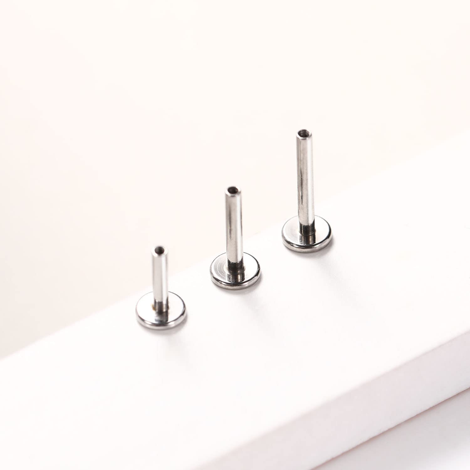 GAGABODY Labret Studs16g G23 Titanium Lip Piercing Jewelry 8mm Internally Threaded Labret Helix Cartilage Tragus Monroe Labret Post 6mm 3pcs Lip Studs 10mm Silver Earring Piercing Without End