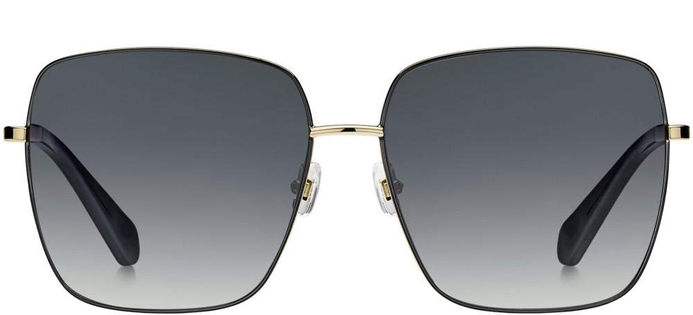Kate Spade New York Women's Fenton/G/S Square Sunglasses, Black/Gray Shaded, 60mm, 15mm