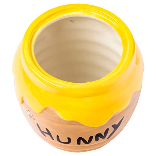 Silver Buffalo Disney Winnie the Pooh Honey "Hunny" Pot Sculpted 3D Hand Painted Ceramic Snack Cookie Jar (Small)