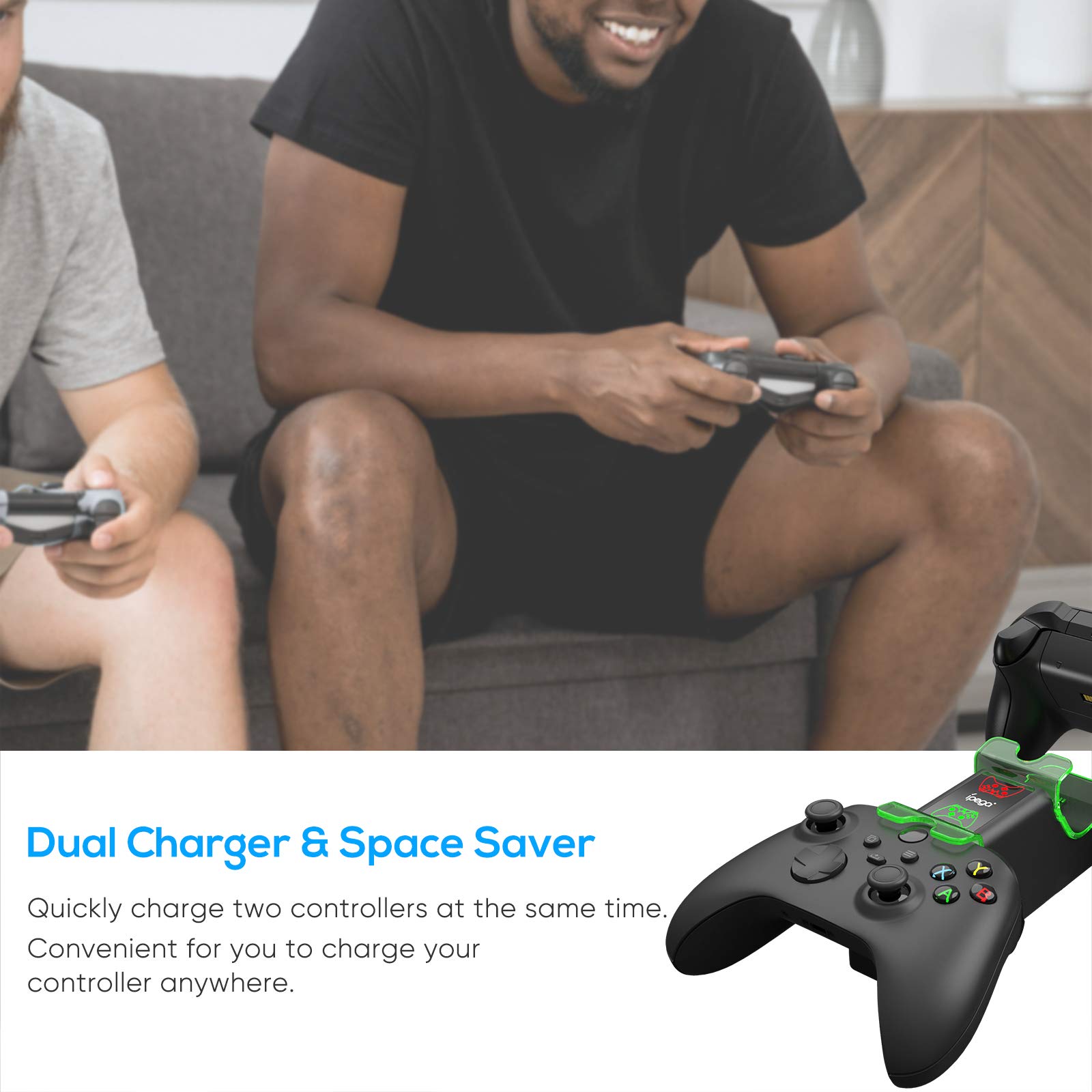 FYOUNG Dual Controller Charger Station Replacement for Xbox Series X/S, Charging Dock with 2 x 1400mAh Rechargeable Battery Pack and LED Indicator for Xbox Series X/S