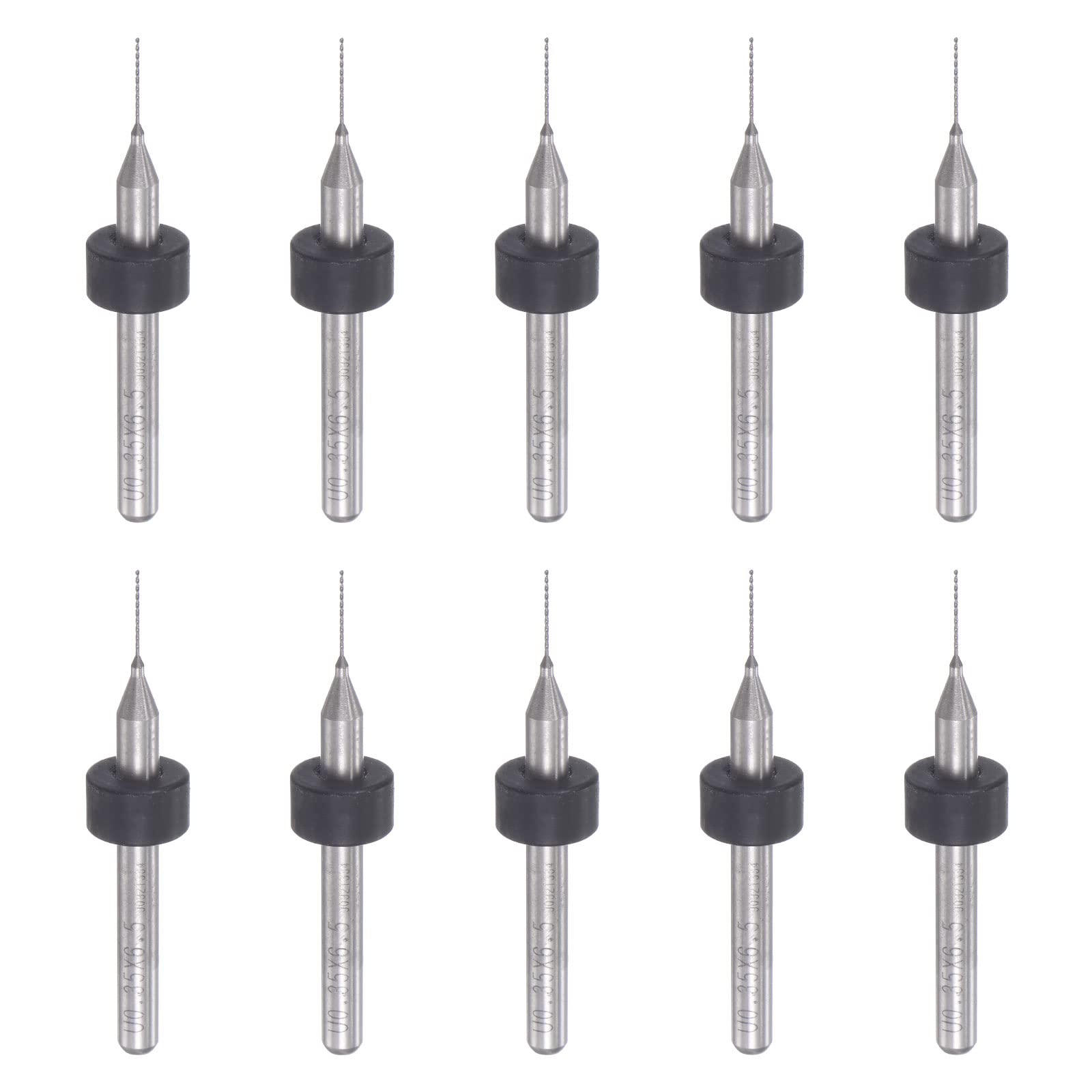 uxcell Micro PCB Drill Bit Set, 1/8" Shank 0.35mm Solid Tungsten Carbide CNC Engraving Print Circuit Board Drill Bits Rotary Tool 10pcs