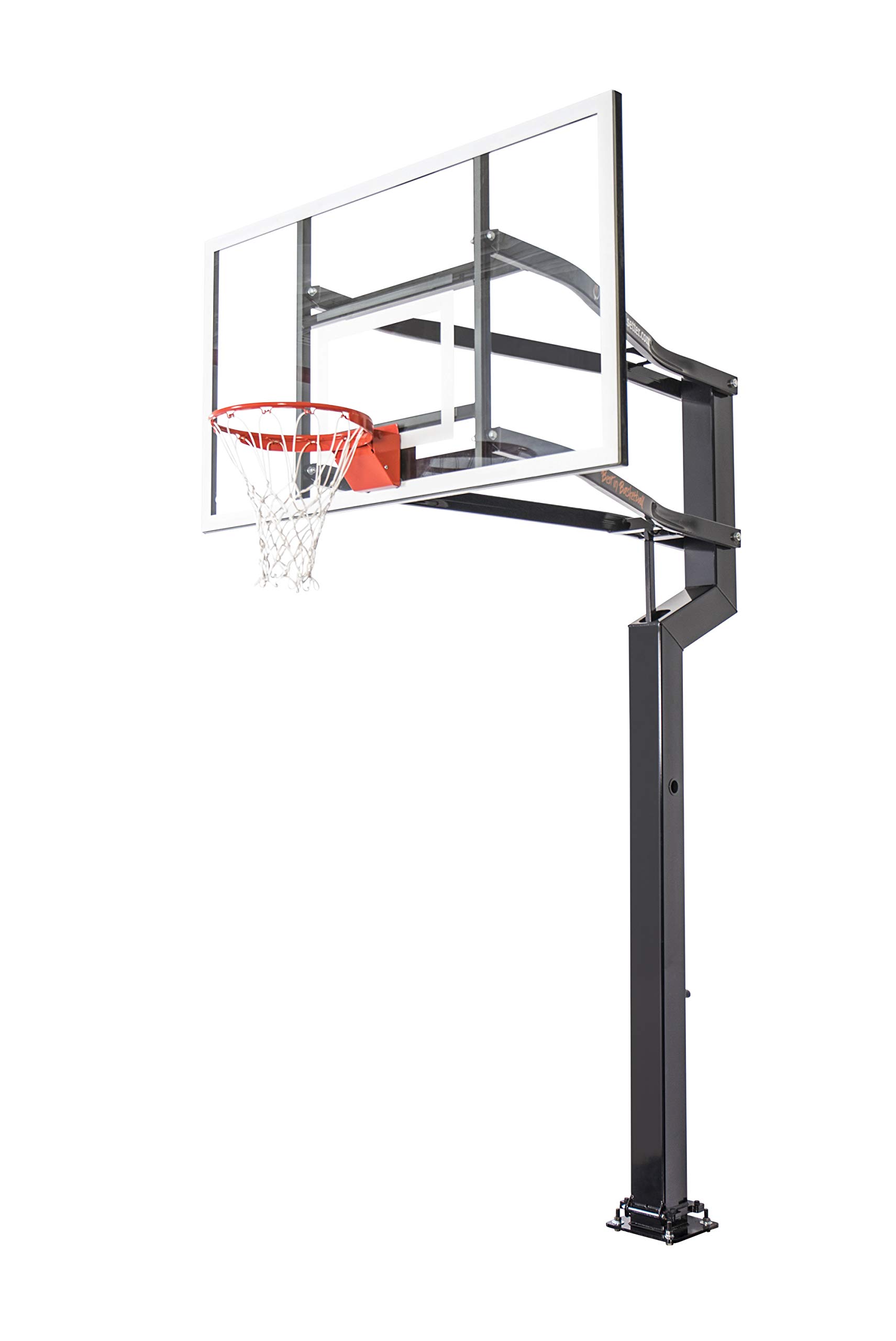 Goalsetter MVP 72" Acrylic In-Ground Height Adjustable Basketball Hoop System with Double Static Rim, Black (SS46072A2)