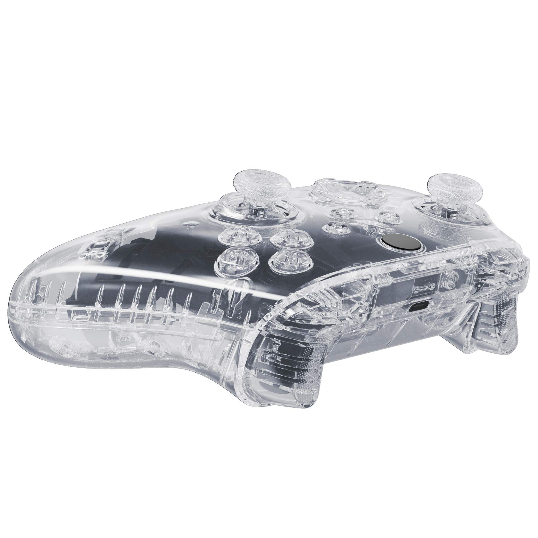 eXtremeRate Full Set Shell Buttons for Xbox Series X & S Controller, Clear Replacement Accessories Side Rails Grips Front Back Plate Cover for Xbox Core Wireless Controller [Controller Excluded]