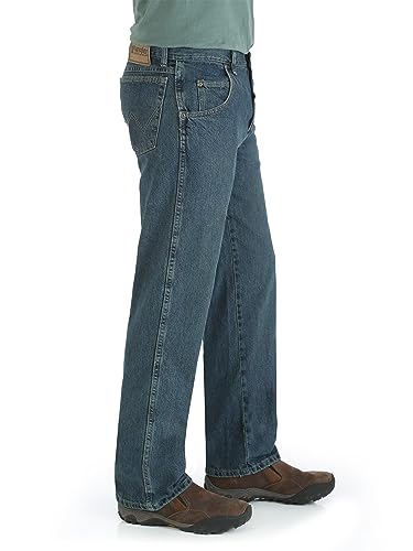 Wrangler mens Rugged Wear Relaxed Straight Fit jeans, Mediterranean, 38W x 29L US
