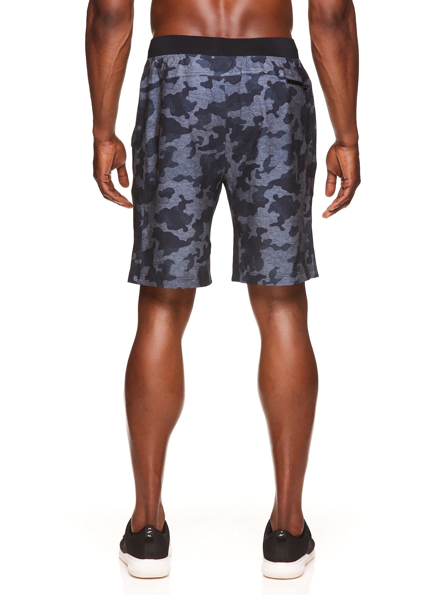 Gaiam Men's Yoga Shorts - Athletic Gym Running and Workout Shorts with Pockets - Karma Ebony Camo, Large
