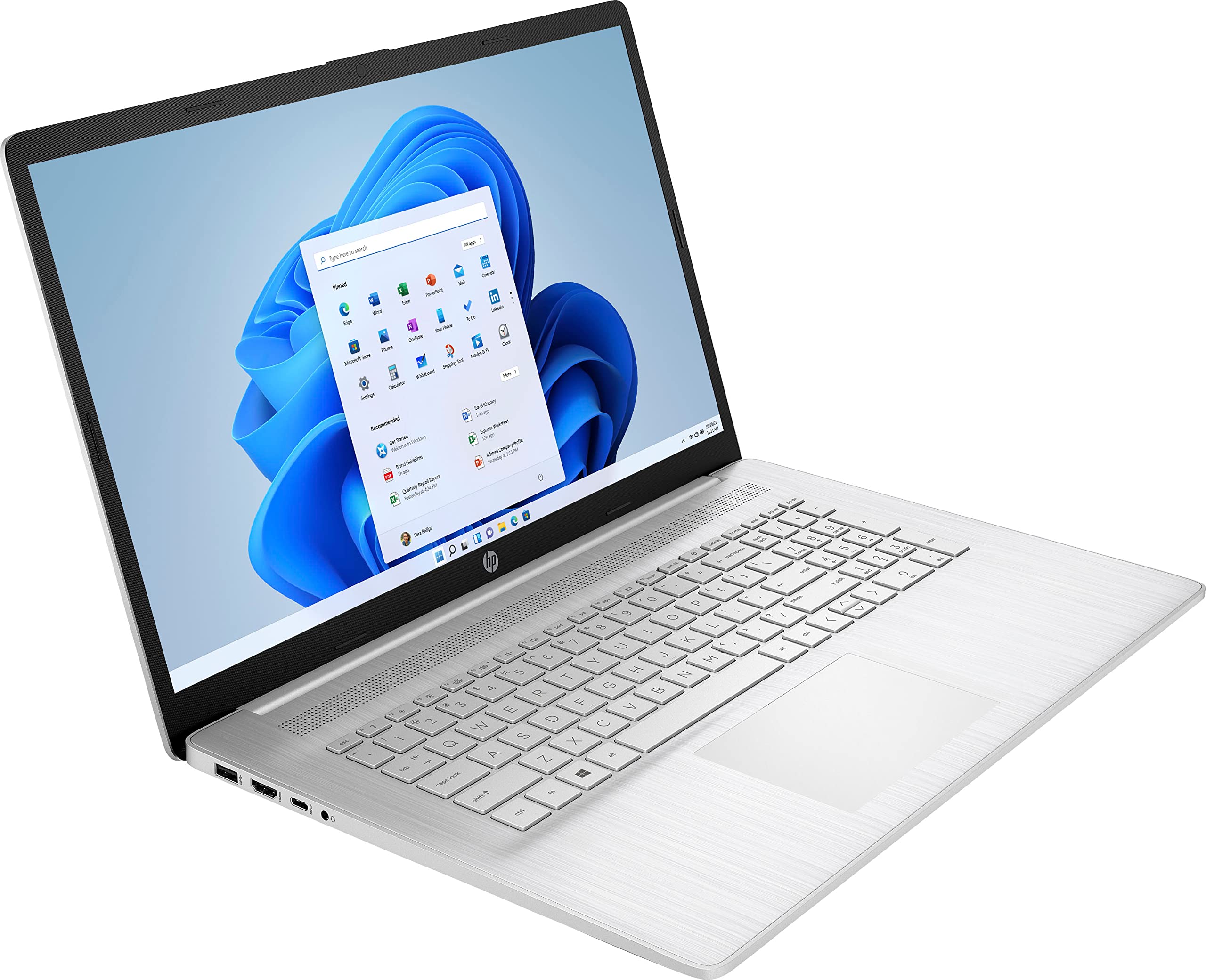 HP 17 Laptop, 11th Gen Intel Core i5-1135G7, 8 GB RAM, 256 GB SSD, 17.3-inch Full HD Display, Intel Iris Xe Graphics,Windows 11 Home S Mode, 802.11ac, Bluetooth, HDMI, Silver W/Silmarils Accessories