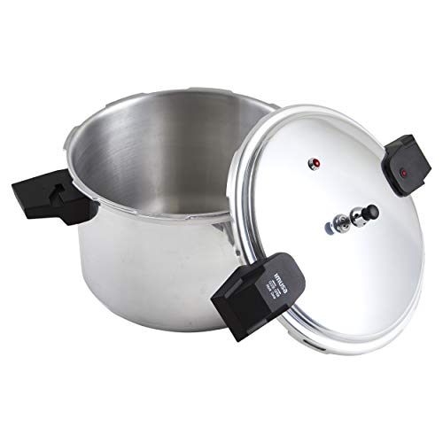 IMUSA USA A417-80807 16Qt Jumbo Stovetop Pressure Cooker with Regulator and Side Handles, Silver