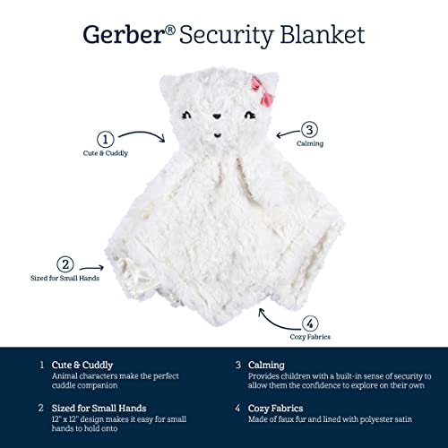 Gerber Baby Plush Lovey Security Blanket, Solid Cat, One Size