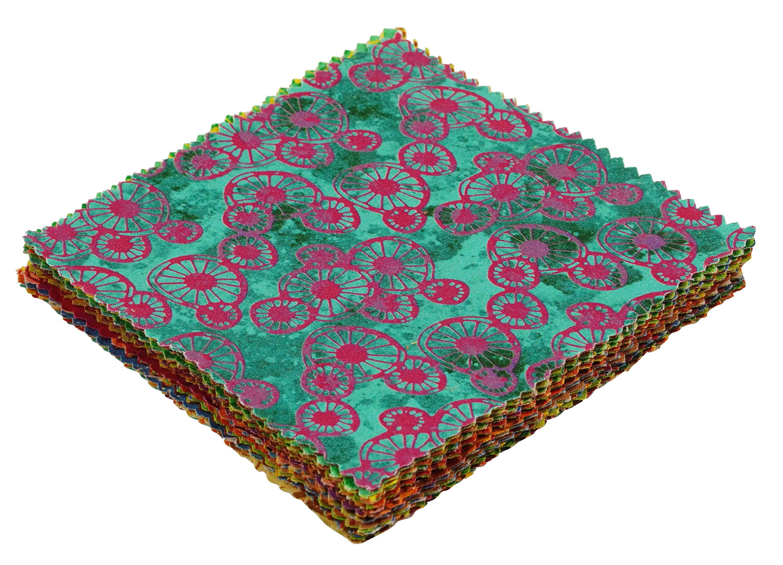 Soimoi Batik Print Precut 5-inch Cotton Fabric Quilting Squares Charm Pack DIY Patchwork Sewing Craft
