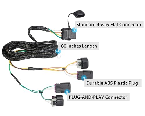 Oyviny Custom 4 Pin 56094 Trailer Wiring Harness for 2010-2017 GMC Terrain/Chevrolet Equinox, Terrain Trailer Hitch Wiring Kit