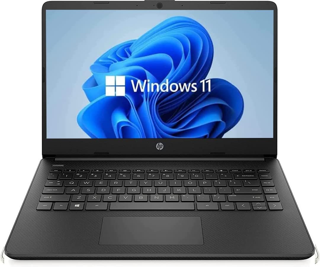 HP 2022 14" Flagship Laptop, Windows 11 OS, AMD Dual-Core Processor Up to 2.60 GHz, 4GB RAM, 64GB SSD, Webcam, Dale Black (Renewed)