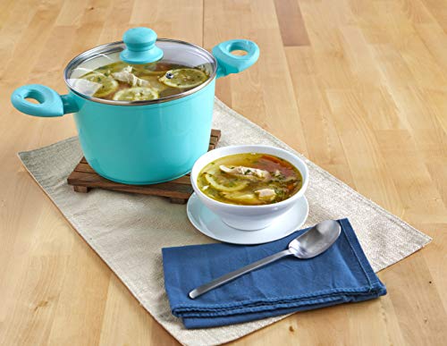 IMUSA USA IMU-30055 Stock Pot, 6.5Qt, Teal